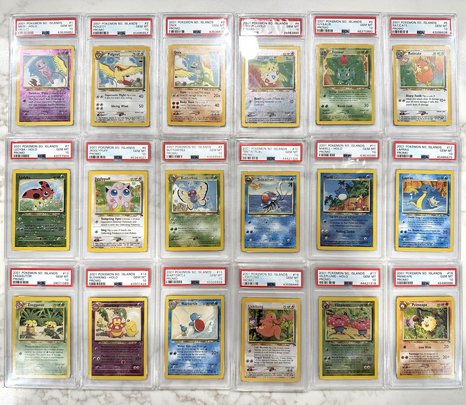 Pokemon Complete PSA 10 ENGLISH Southern Islands Set 18/18- Gem Mint ...