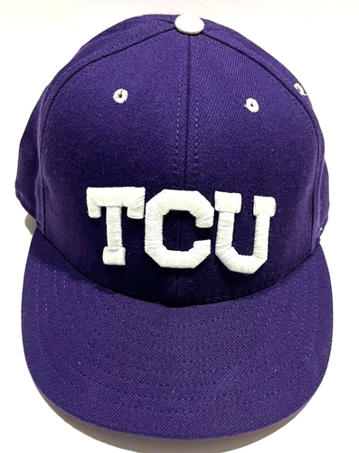 TCU HORNED FROGS Purple Vintage On Field Fitted Cap Hat 7 1/8 OTF Pro ...