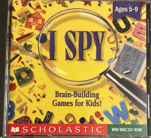 I Spy Brain-Building Games for Kids, Vintage 1997, Scholastic CD-ROM ...