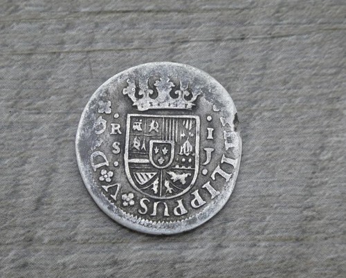 1726 Spanish Silver 1 Reales Genuine 1700's Colonial Coin Pirate ...