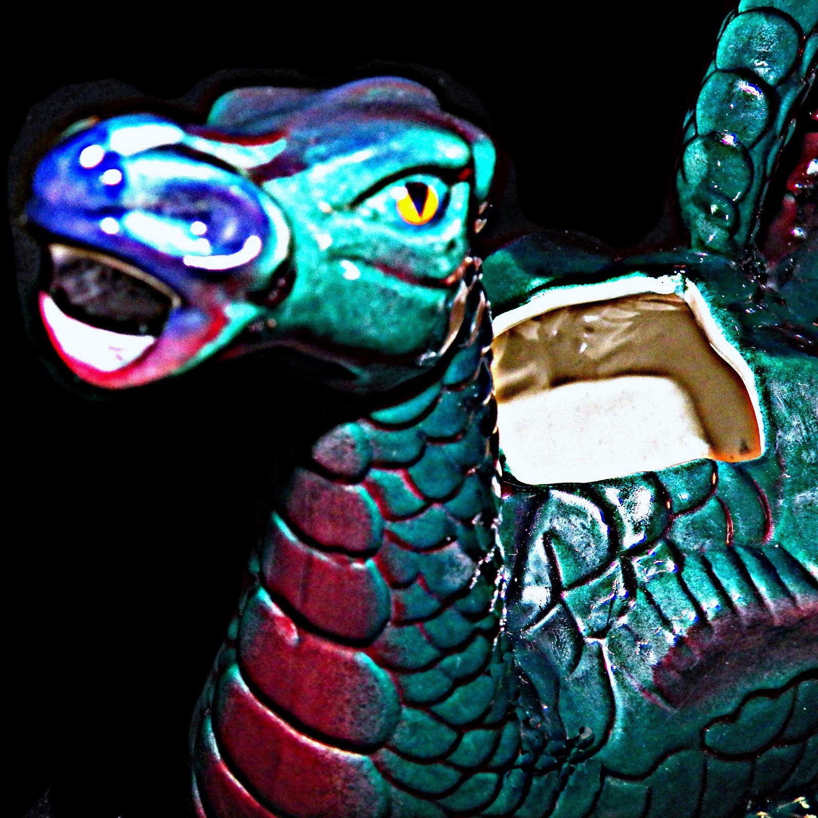 Clay Art Enchantment San Francisco 1990 Teal Whimsical Gothic Dragon ...