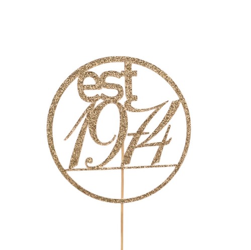 Est 1974 Cake Topper Fifty Fiftieth 50th Anniversary Birthday Add Any ...