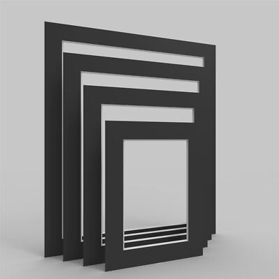 Black Picture Photo Frame Mounts Bevel Cut Mount pack of 4, 8, 12 and ...