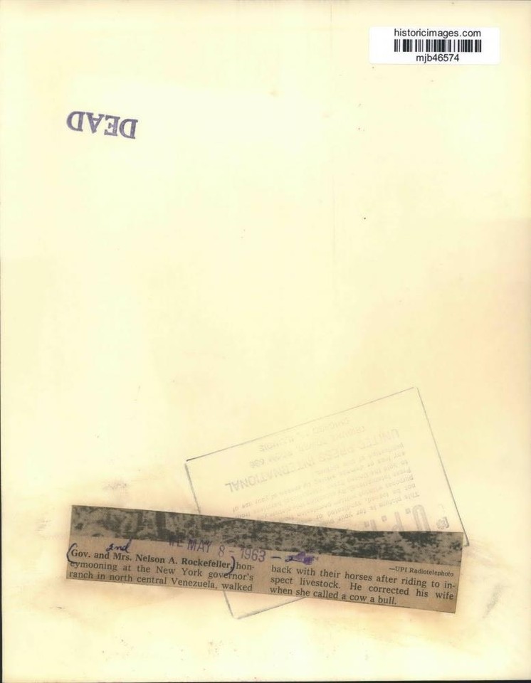 1963 Press Photo Gov. Nelson Rockefeller and bride, Chirigua, Venezuela ...