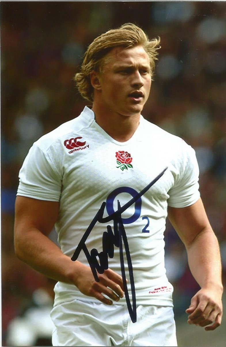ENGLAND & SALE SHARKS RUGBY UNION: TOMMY TAYLOR SIGNED 6x4 ACTION PHOTO ...