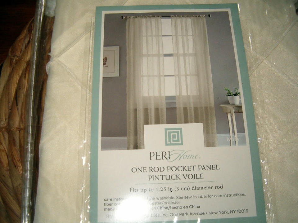 2 PERI HOME PINTUCK VOILE Panel Curtains 51" x 95" Ivory | eBay