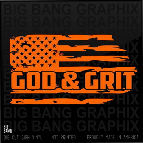 US FLAG Vinyl Decal Sticker GOD Trucker Truck Driver Semi Big Rig Owner ...