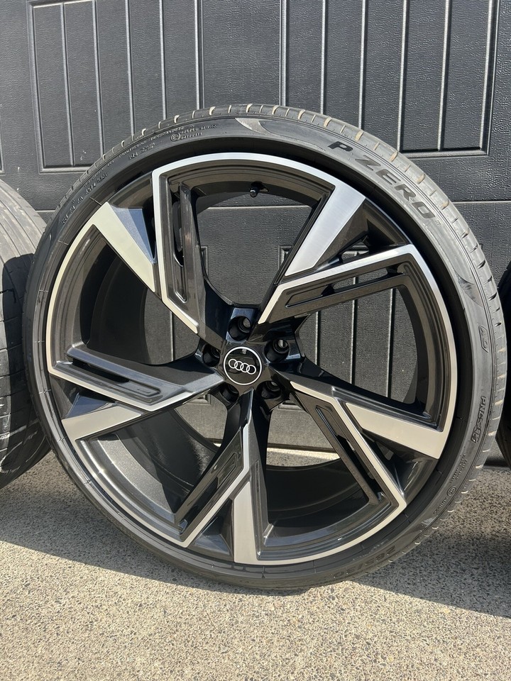 22" Audi RS6 RS7 Wheels Black Factory OEM 22x10.5 Rims 4 Wheels & Tires ...