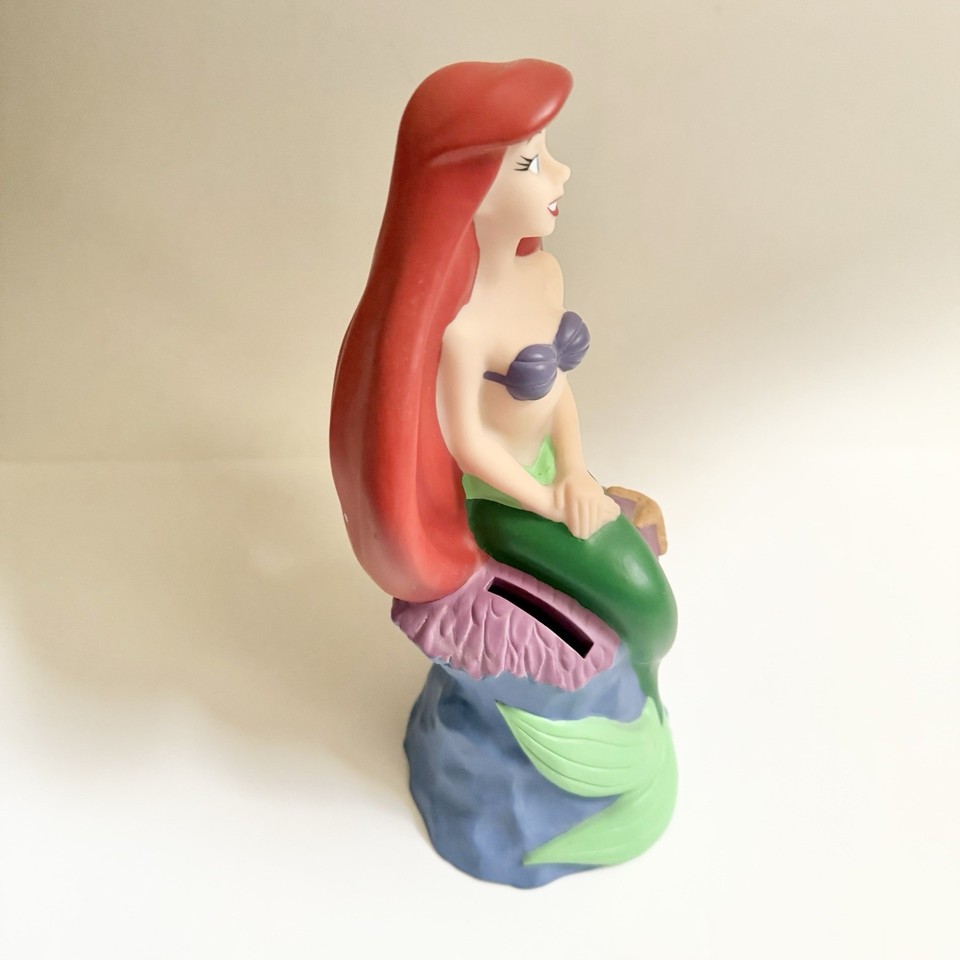 Disney The Little Mermaid Princess Ariel Plastic Coin Piggy Bank 9.5 ...