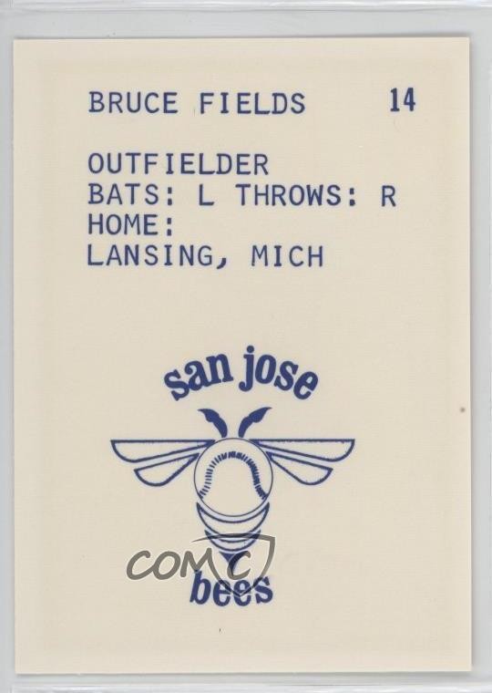 1983 San Jose Bees Team Issue Bruce Fields #14 | eBay