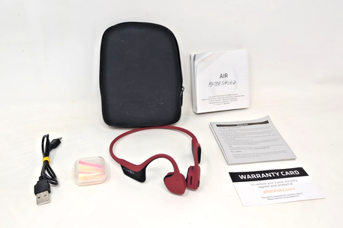 Red Aftershokz Air Bone Conduction Wireless Bluetooth Headphones with ...