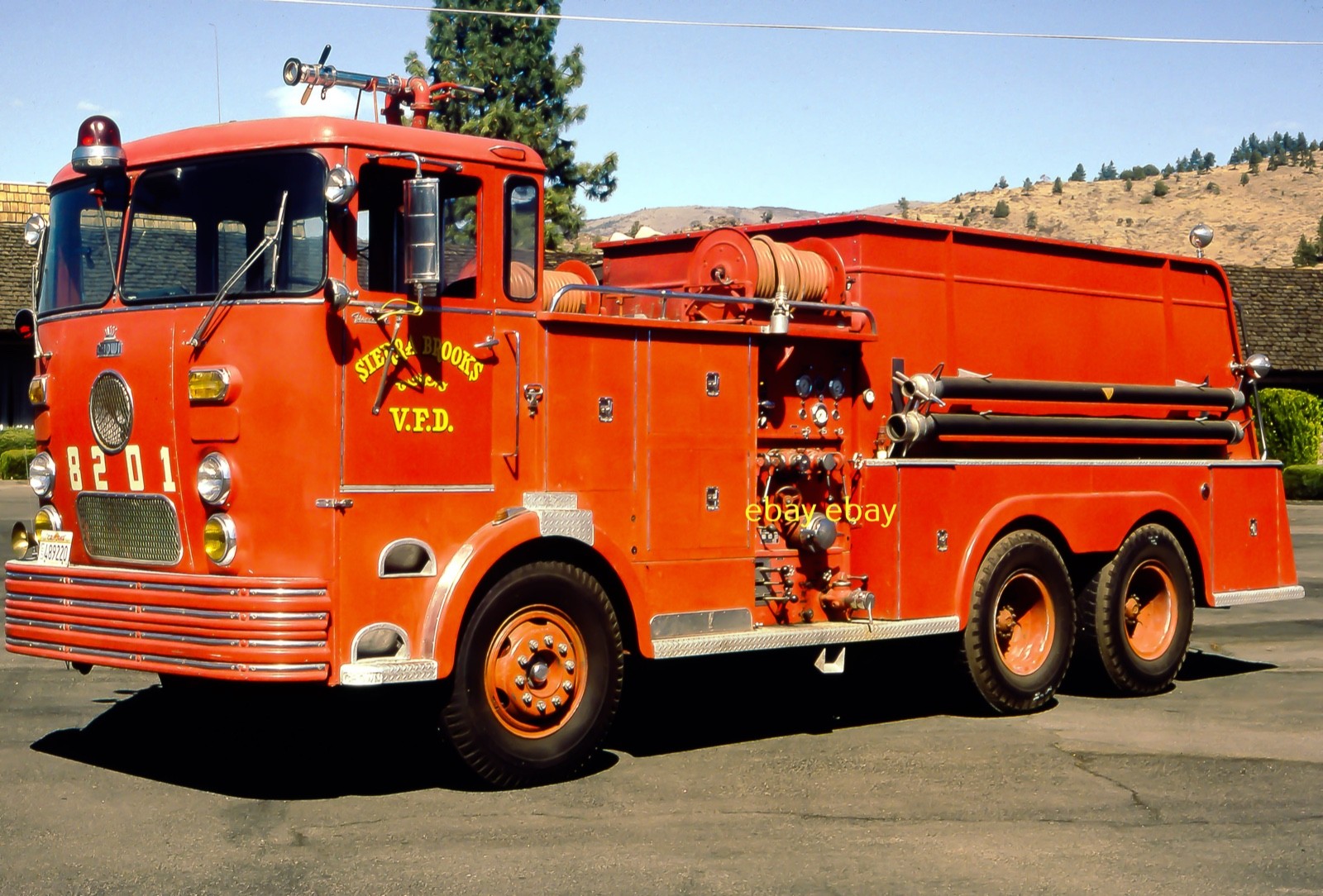 FIRE APPARATUS SLIDE SIERRA BROOKS CA 1955 CROWN FIRECOACH TANKER KODACHROME | eBay