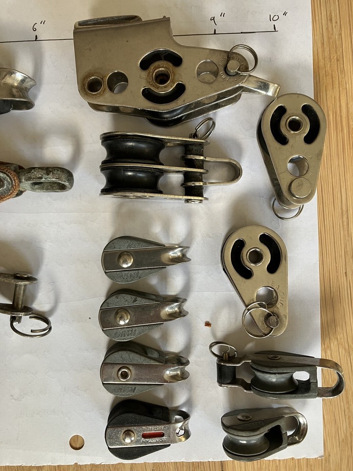 Job Lot of Small Marine Blocks/Pulleys, incl. Barton, Sea Sure, RMO ...