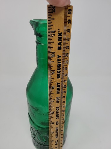 Emerald Green Glass Absolutely Pure Milk Protector Bottle Cow Vtg Retro ...