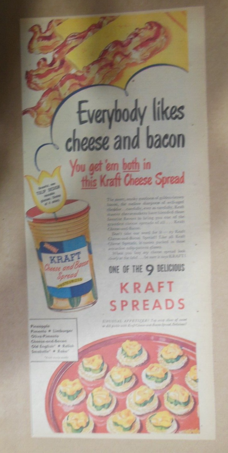 Kraft Cheese Ad: New Kraft Cheese Spreads ! from 1950’ S Size: 7.5 x 15 ...