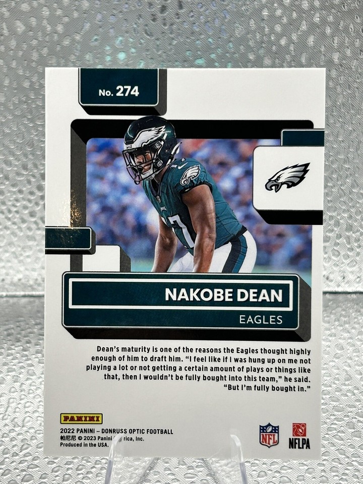2022 Panini Donruss Optic Nakobe Dean Rated Rookie Card #274 Eagles RC ...
