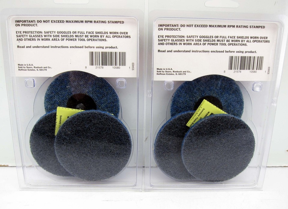 Lot 2 Craftsman 964869 3” Twist Lock Discs Non-Woven Aluminum Oxide 6 ...