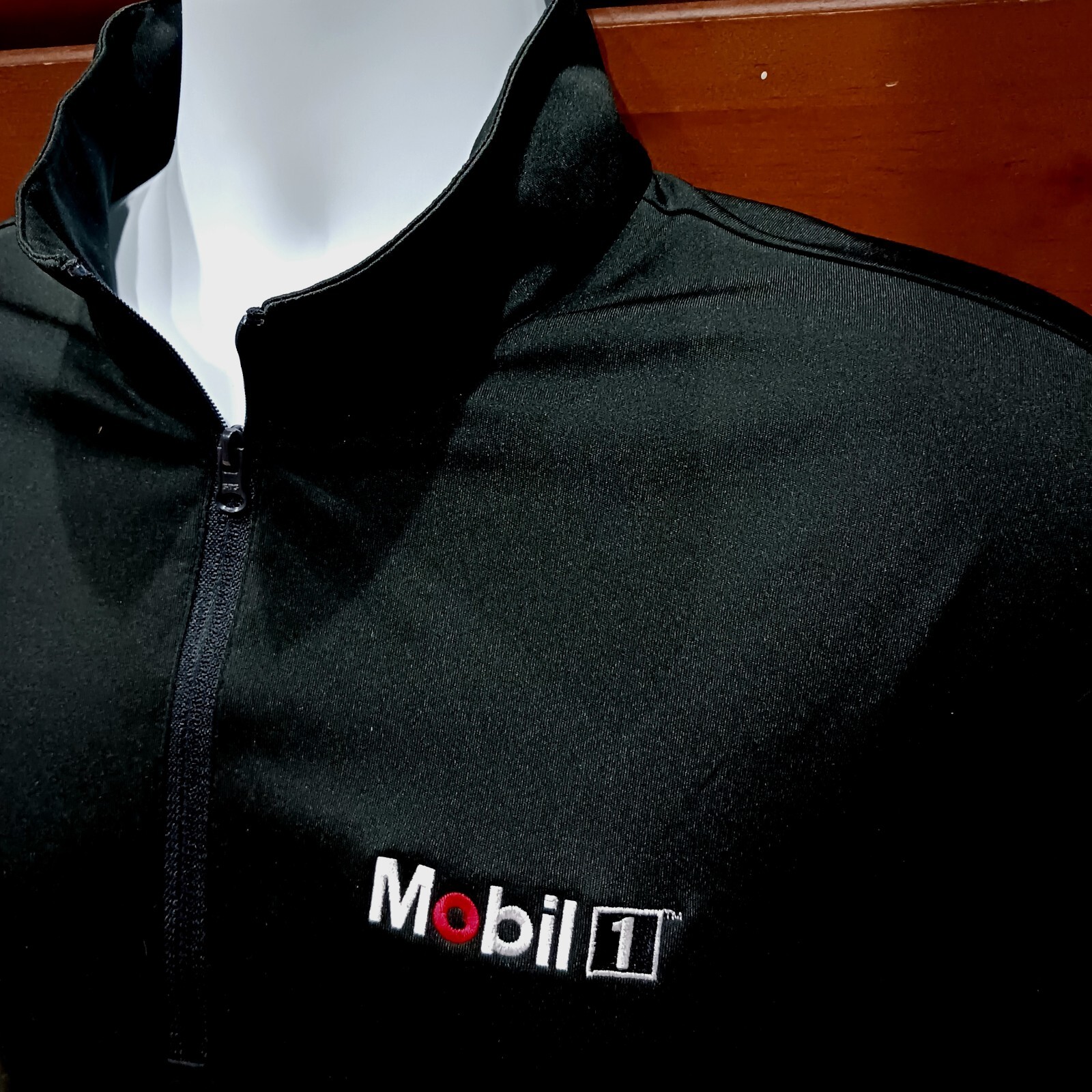 Mobil 1 CarQuest XL Employee Issued 1/4 Zip Black Pullover Shirt Auto ...