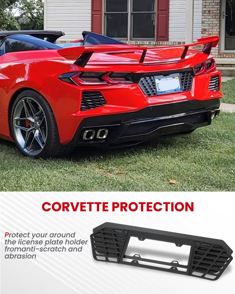 Rear License Plate Filler Frame Fit For 2020-2025 Corvette C8 Carbon ...