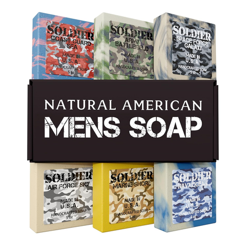 NATURAL AMERICAN Mens Bar Soap – Masculine Scents, 100% All Natural ...