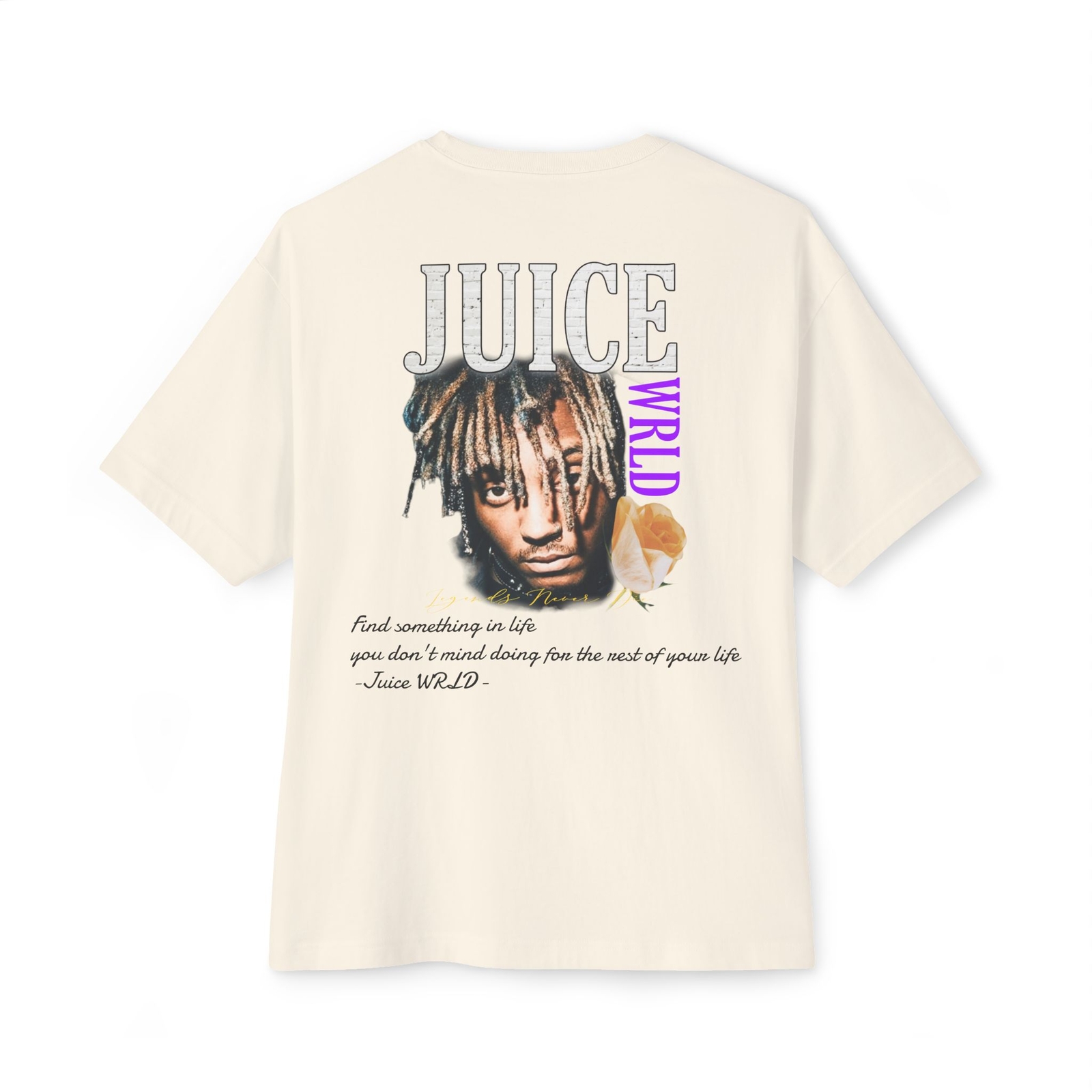 Juice WRLD Quote Unisex Tee, Oversized Boxy T-Shirt for Fans, Backside ...