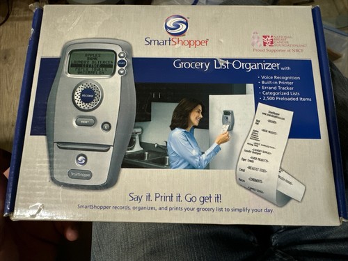 Smart Shopper Grocery List Organizer Voice Printer List Maker New Open ...
