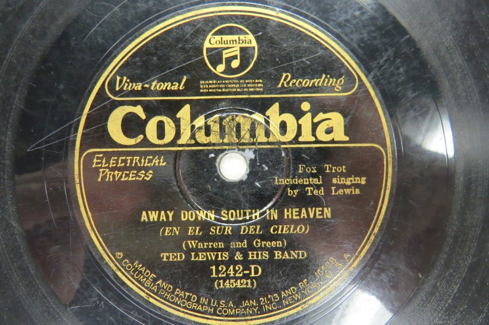 Ted Lewis & Band - COLUMBIA 1242-D - RUTH ETTING - Keep Sweeping the ...