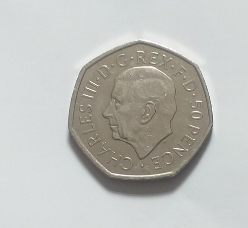 **SUPER RARE prince Charles III 50p Coin Celebrating the New King ...