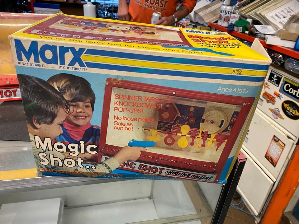 Vtg 1970's Marx Magic Shot Shooting Gallery Toy Gun Orig Box Works! | eBay