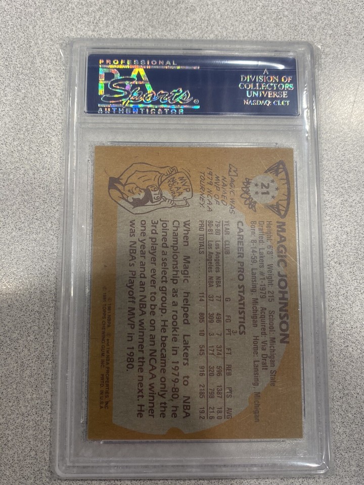 1981 Topps Magic Johnson Autographed Card #21 PSA/DNA Authenticated | eBay