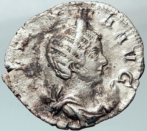 Salonina Silver Rare Ancient Roman Coin Dea Segetia Four columnsTemple ...