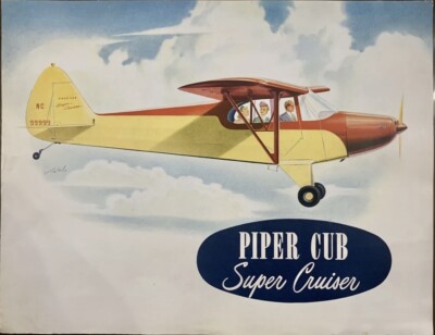 1946 Piper Cub Super Cruiser Airplane Aircraft Vintage Original Sales ...