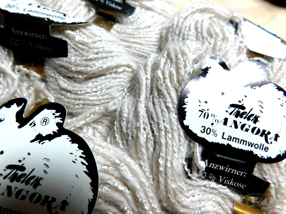 VTG 20gr.Thelex 70% Angora 30% Lamb's Wool Twirled w. Shiny Viscose ...