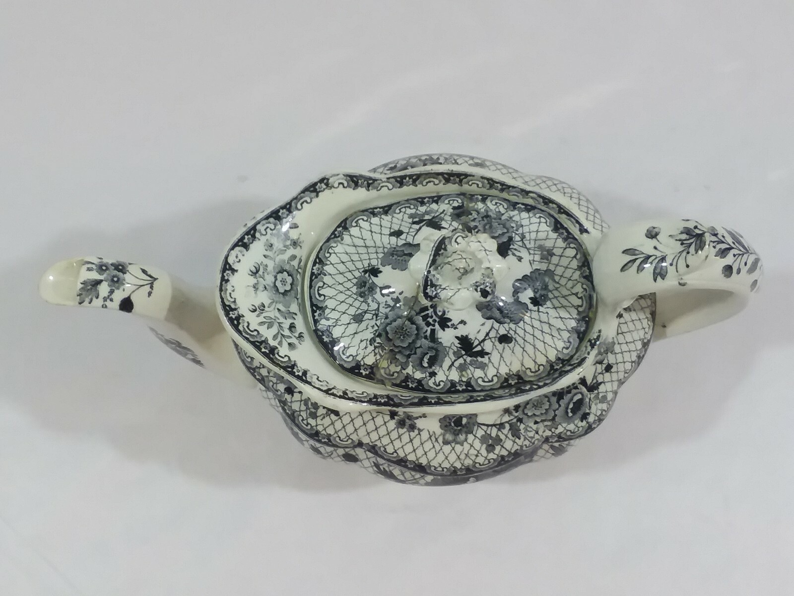 Early T Mayer Mogul Scenery Black Transferware Teapot w/ Impression ID ...