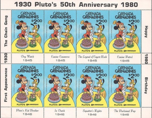 Disney 1980 Grenada Grenadines - Pluto's 50th Anniversary Sheetlet - MNH | eBay