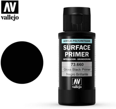 Vallejo Ref. 73660 - Gloss Black Primer - 60 ml - Acrylic Polyurethane ...