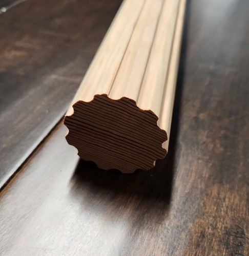 1-3/4" dia Unfinished Fluted Wood Curtain Drapery Rod New (4FT) 48 ...