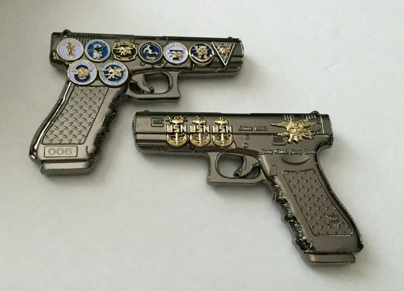 Seal Team 6 NSW DEVGRU Black Nickel Glock Gun Pistol Challenge Coin CPO ...