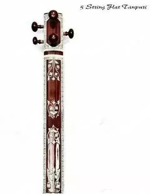 Professional Indian 5 String Flat Musical Instruments Tun Wood Tanpura ...