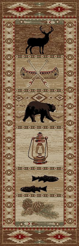 Lodge Cabin Southwestern Bear Deer Buck Area Rug *FREE SHIPPING* | eBay
