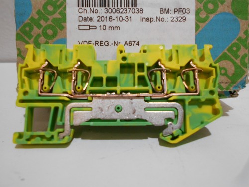 X2 Phoenix Contact ST Ground Modular Terminal Block ST 2,5-QUATTRO-PE ...