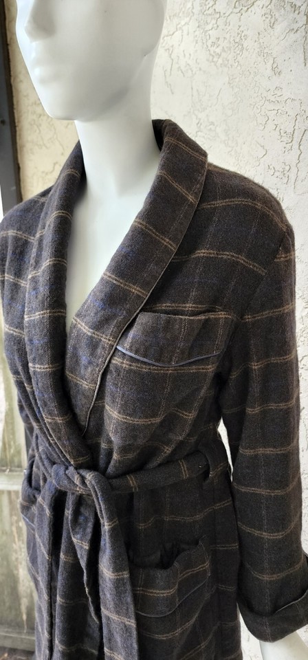 Daniel Hanson For Neiman Marcus Women's Wool Plaid Robe England Size ...