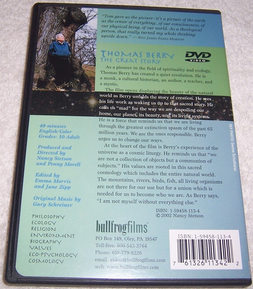 Thomas Berry: The Great Story DVD eco-theologian | eBay