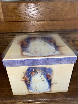 Stackable Nesting Boxes Snowman Christmas Holiday Winter Set of 3 | eBay