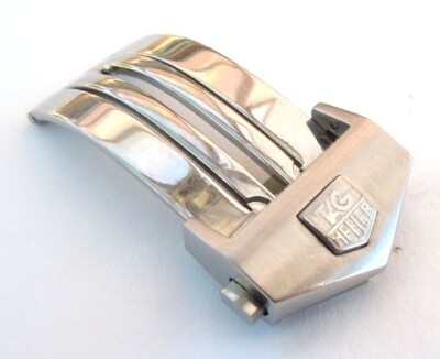 Buckle Deployment Clasp Silver 20mm fits Leather Straps For TAG Heuer ...