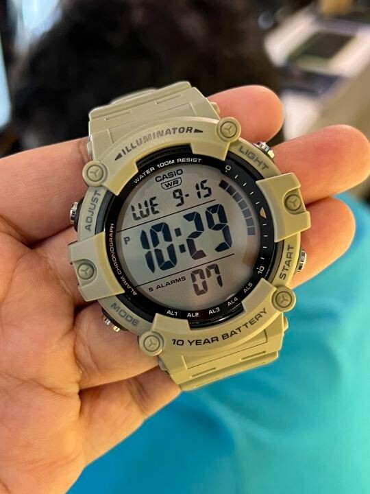 Casio AE1500WH-5AV WIDE FACE Digital Watch 100M WR 10 Year Battery 5 ...