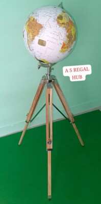Modern Map Atlas World Globe With Wooden Tripod Stand Globe Floor Decor ...