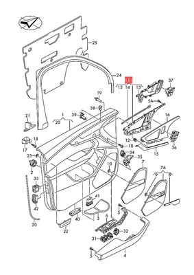 Genuine AUDI Q7 4MB 4MG Trim Panel Support With Door Inner Actuator ...