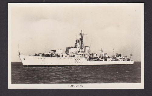 Navy British Destroyer HMS AISNE c1950/60s? RP PPC | eBay.de