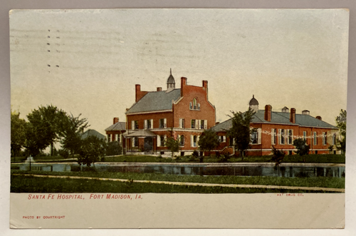1907 Santa Fe Hospital, Fort Madison, Iowa IA Vintage Postcard | eBay.de